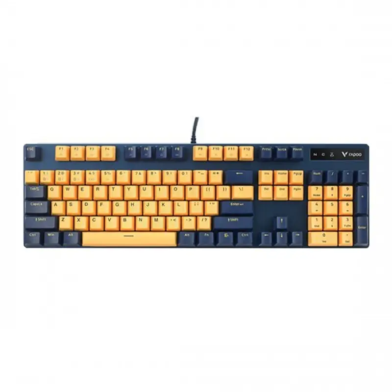 قیمت خرید و بررسی کیبورد گیمینگ رپو مدل V500 pro Yellow & Blue